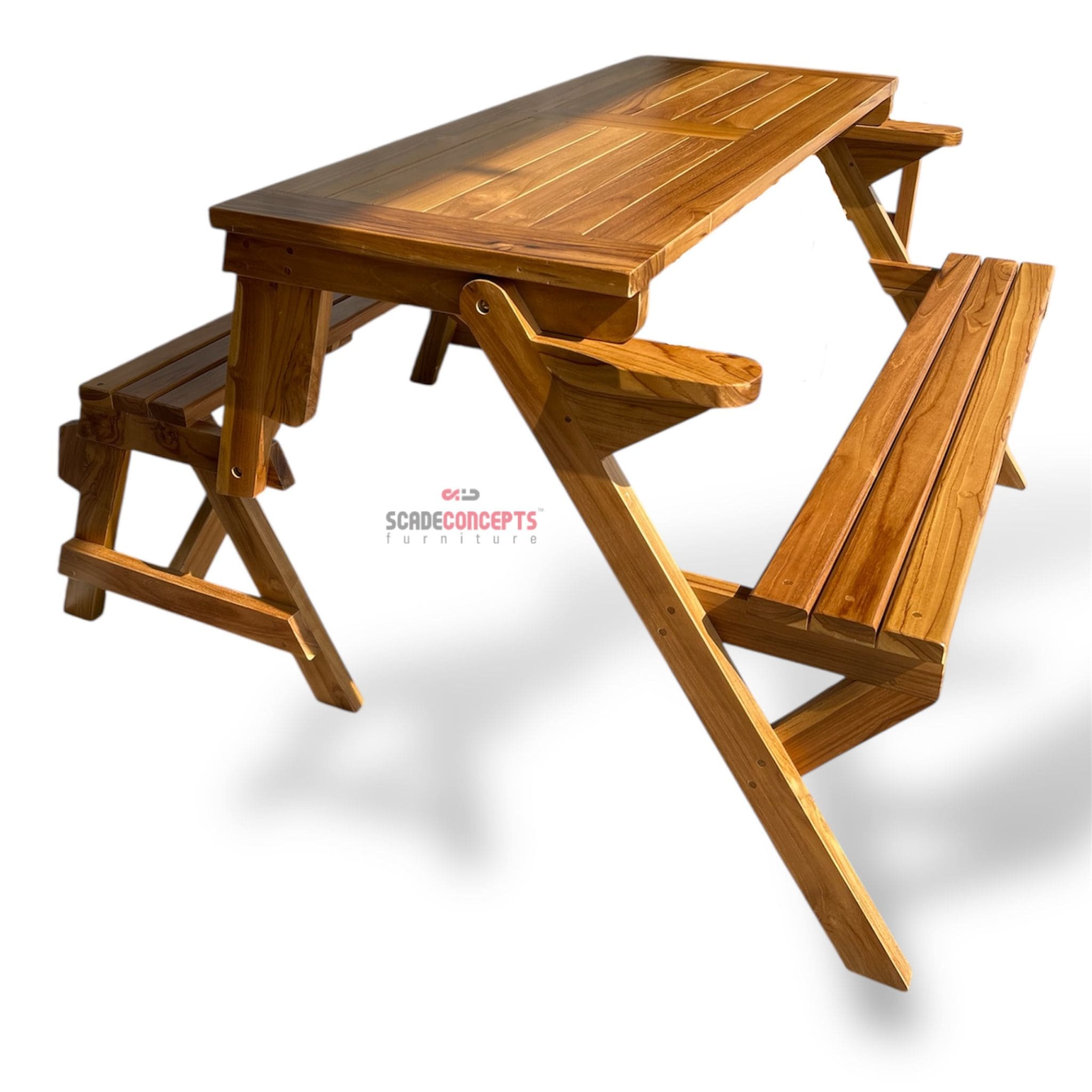 Lutyen Teak Magic Bench | Folding Teak Outdoor Garden Bench KL